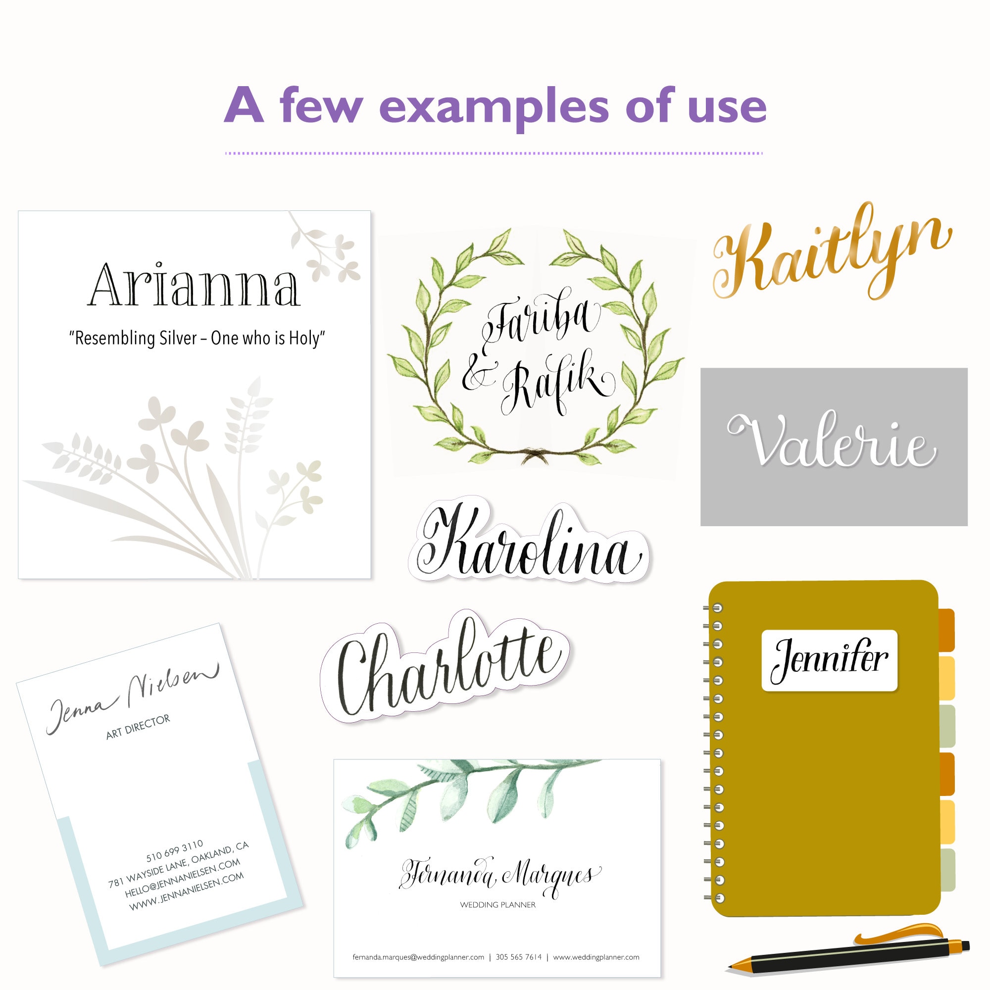 Personalized Name Logo Customized Handlettered Digital Calligraphy Name ...