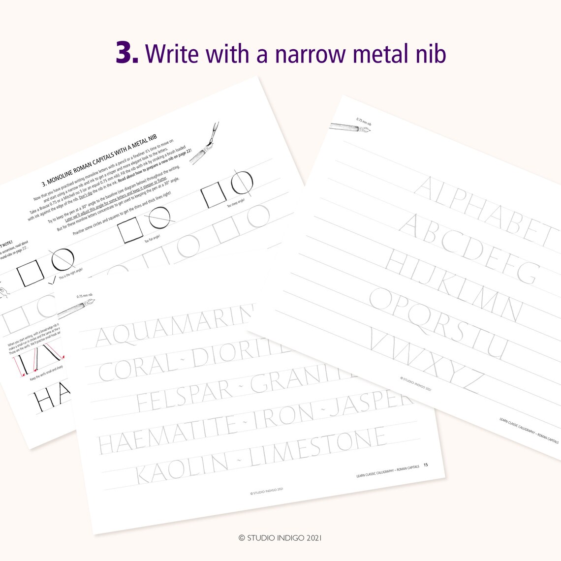 Roman Capitals Calligraphy Workbook for Beginners 60 Pages Traceable ...
