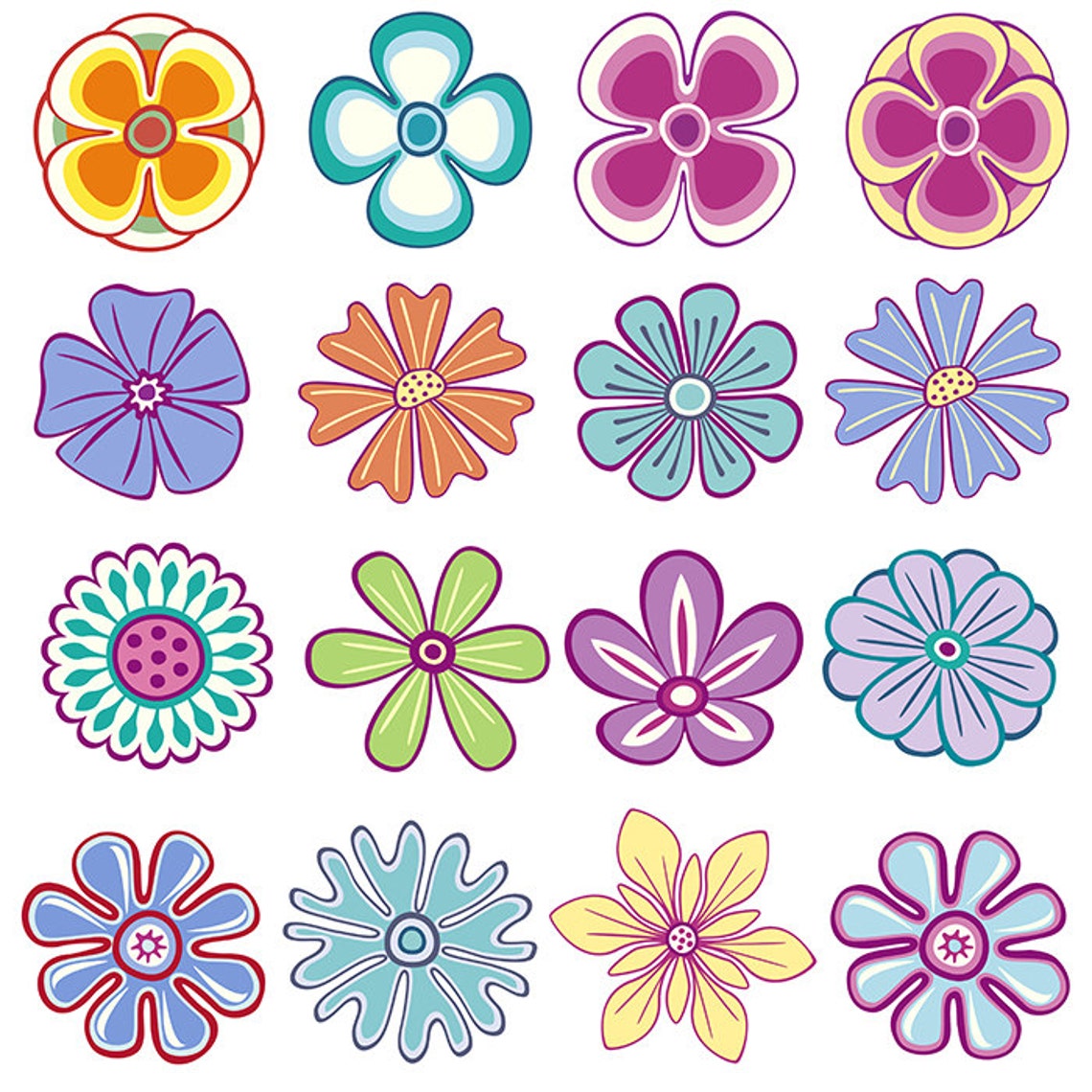 Collection of 16 Different Vector Flower Petals, Clipart - Etsy