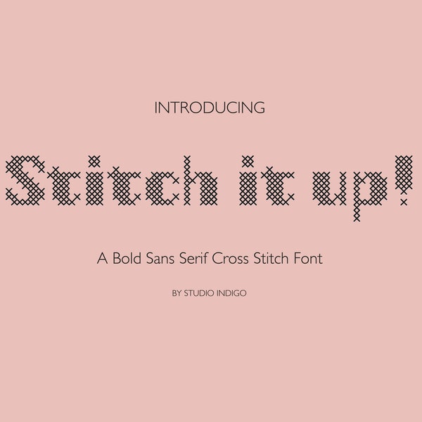 Cross Stitch Font Bold - Etsy