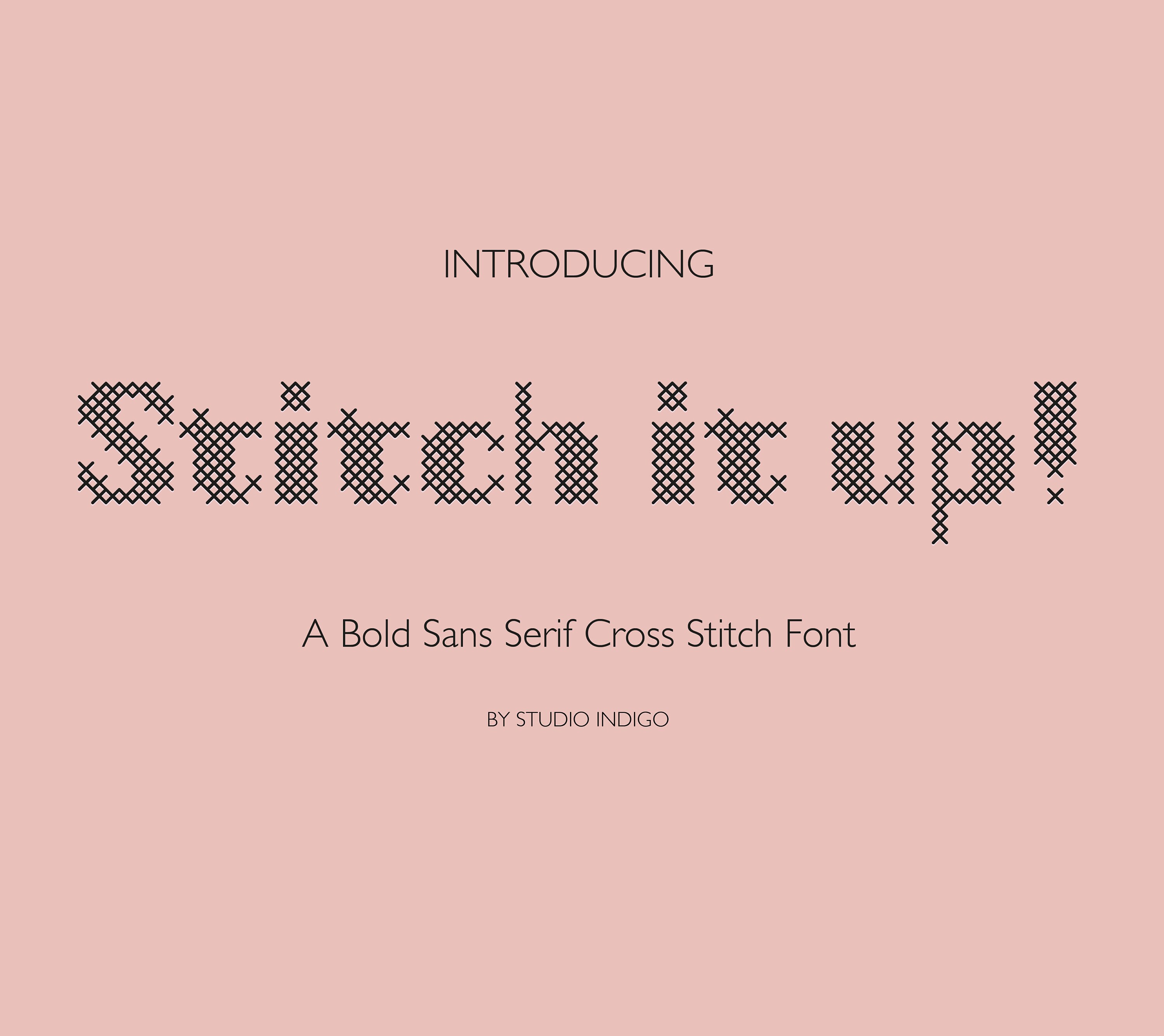 Cross Stitch Font Needlepoint Font Sans Serif Font Craft Font Stitching ...