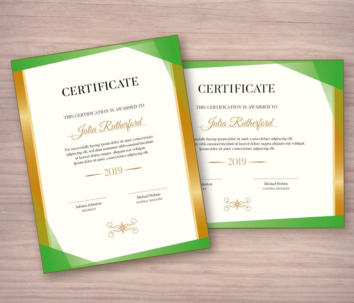 Certificate Template Editable Document Template Certification of ...