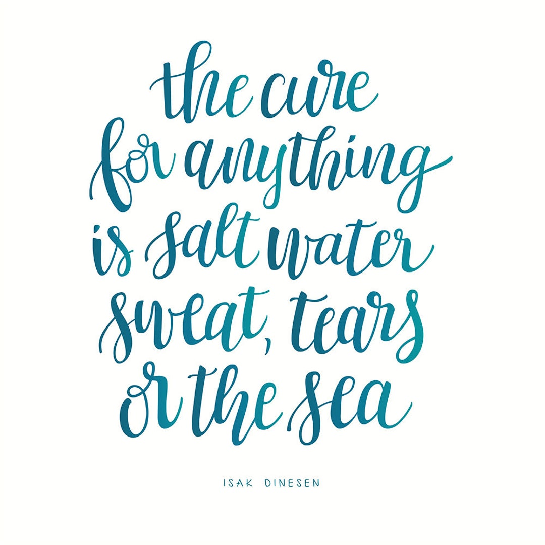Wall Art Quotes Digital Download Modern Calligraphy Salt Water Isak ...