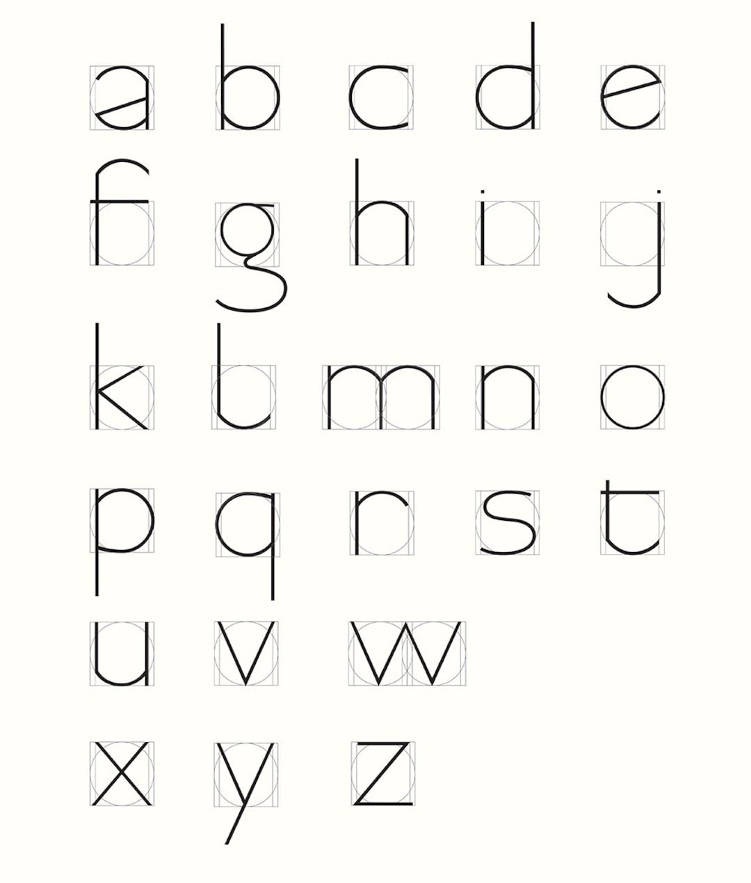 Clipart Alphabet Skeleton Lowercase Letters With Geometric Grid Digital ...