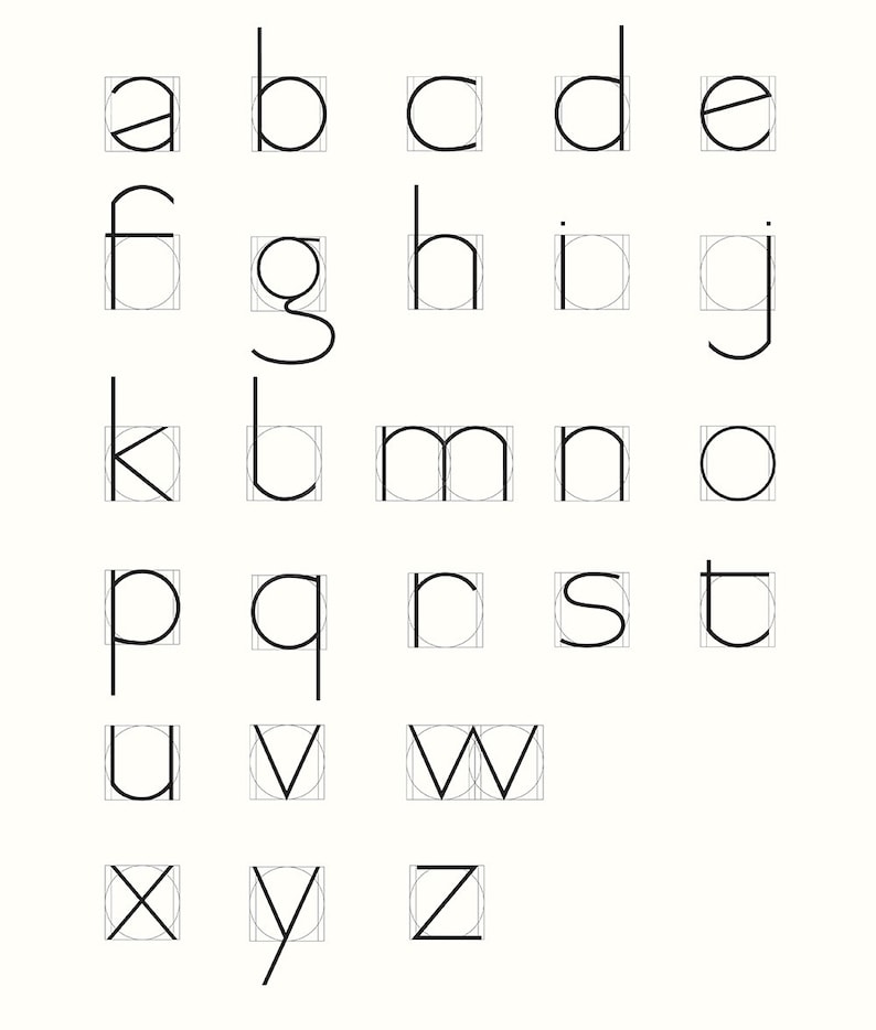 Clipart Alphabet Skeleton Lowercase Letters With Geometric Grid Digital ...