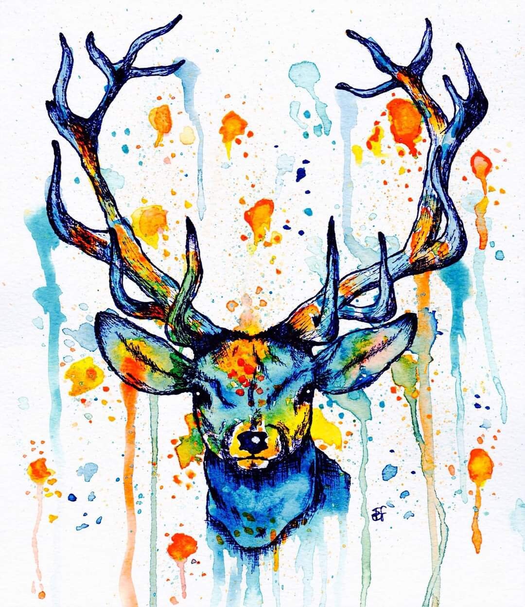 Instant Download Stag Watercolour - Etsy