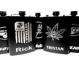 Personalized Laser Engraved Flasks, Flask, Custom Black Flasks ...
