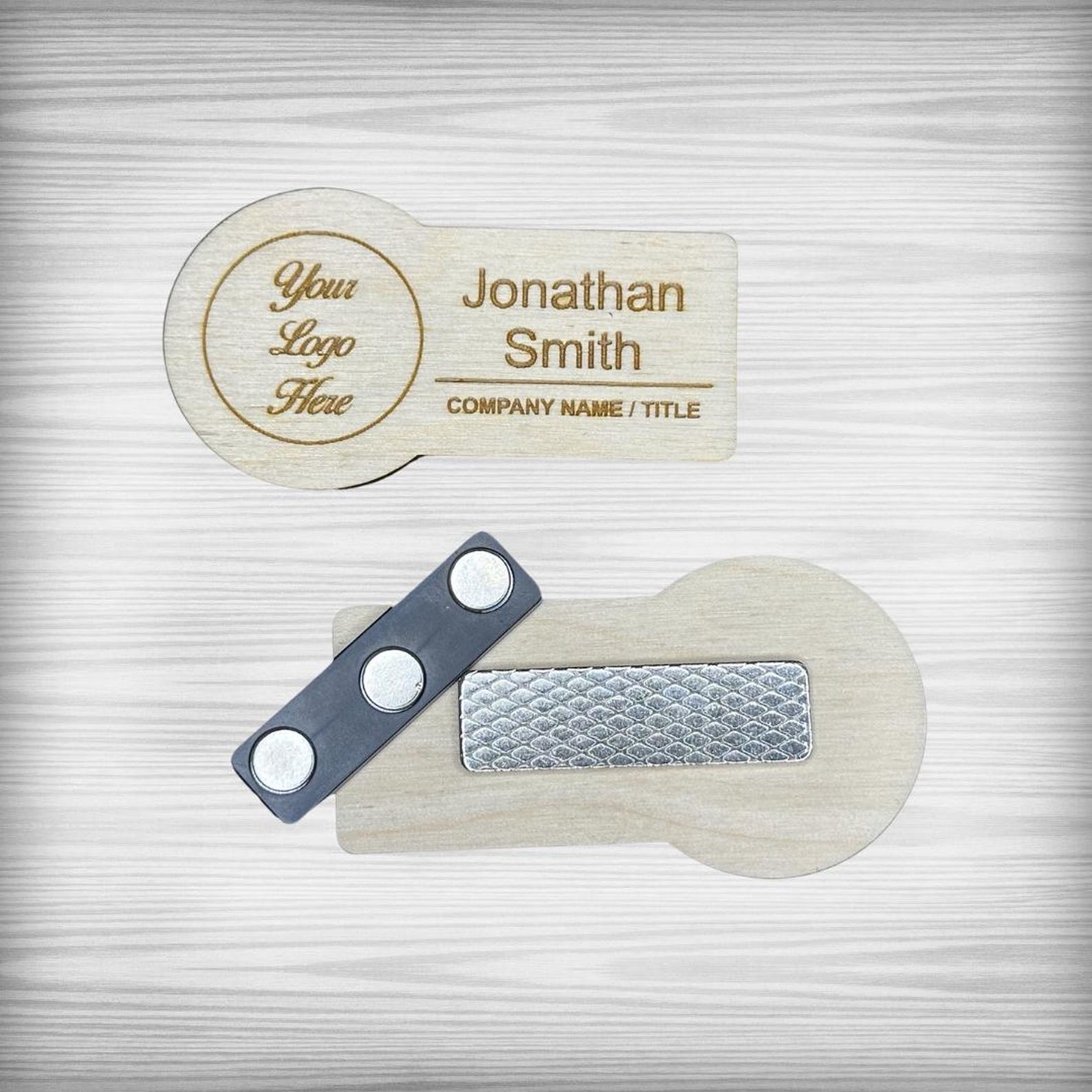 Wooden Name Badges | Custom Personalized Laser Cut Name Tags | Name ...