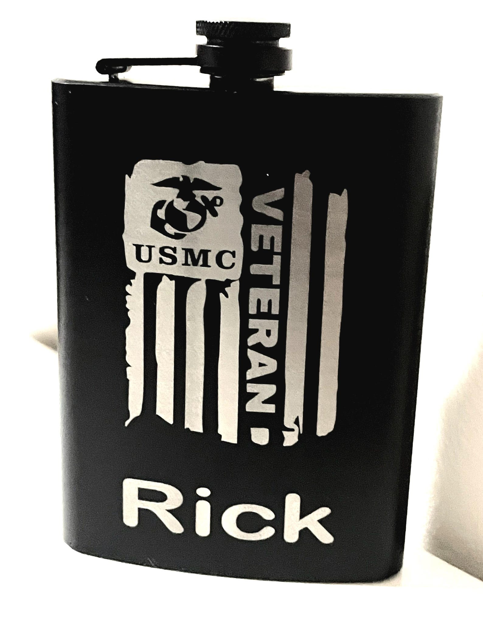 Personalized Laser Engraved Flasks, Flask, Custom Black Flasks ...