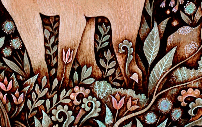 Red Deer Stag Pyrography Wall Hanging Print - Etsy