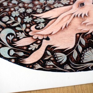 Hare and Moon Pyrography Wall Hanging Print. Wood Burning, Hare ...