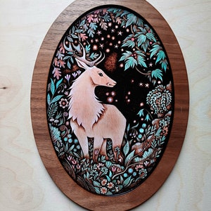 Red Deer Stag Pyrography Wall Hanging Print - Etsy