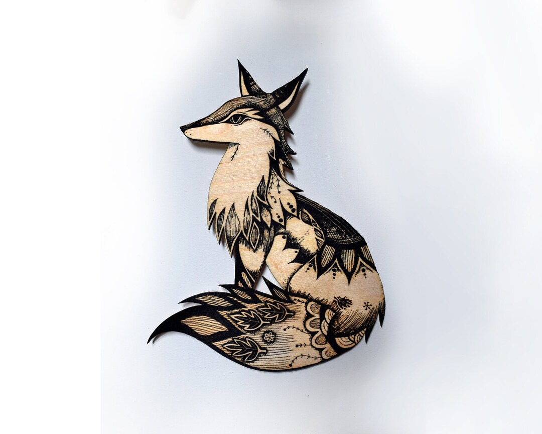 Fox Wood Wall Hanging, Nature Art Gift, Medieval Art, Fox Lover Gift ...