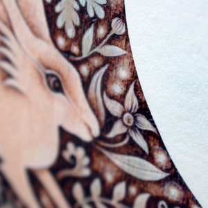 Hare and Moon Pyrography Wall Hanging Print. Wood Burning, Hare ...