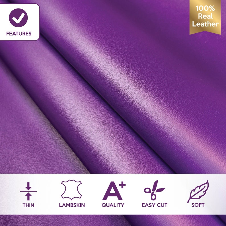 PURPLE Leather Fabric // Genuine Sheep Sheets for Sewing // - Etsy