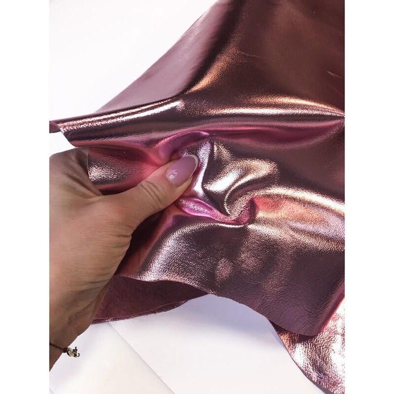 PINK Metallic Leather Sheets Genuine Sheep Skin Pink Metal Hides for ...