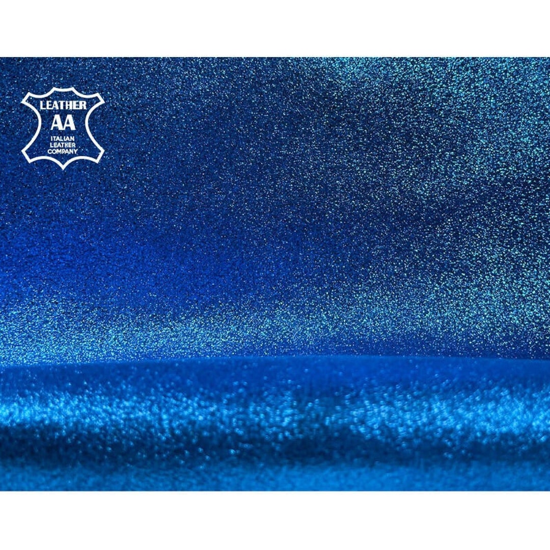 Sparkle Blue Leather Pieces // Blue Shiny Glitters All Over // 3 - 4 ...