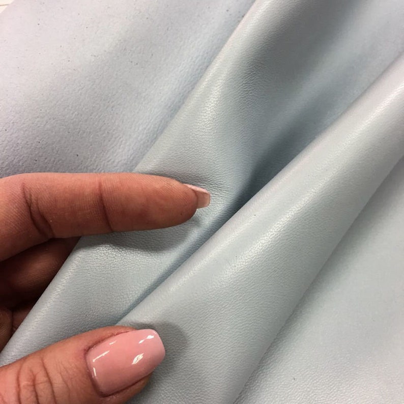 Sky BLUE Leather Fabric Genuine Sheep Skin Sheets for Sewing - Etsy