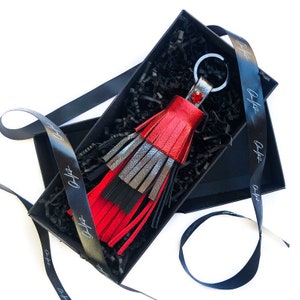 Colorful REAL Leather Keychain || Genuine Swarovski Crystals || Gift ...