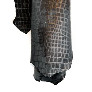 Black SUEDE With Animal Skin Texture Dimensional Embossing / 4 Sqft ...