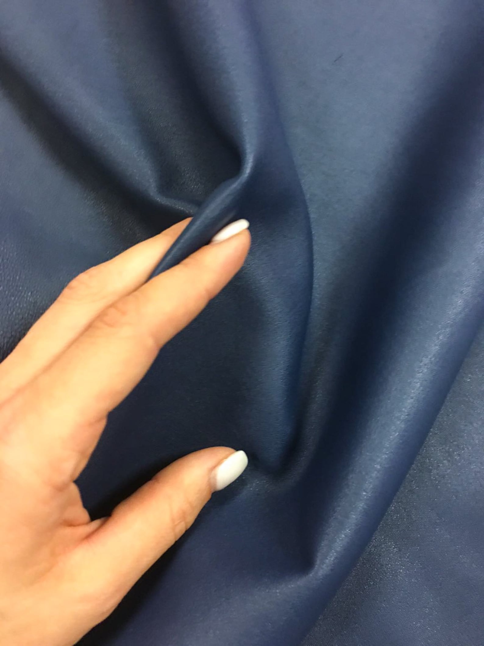 BLUE Elastic Fabric Denim Blue Stretch Leather Genuine Lamb - Etsy