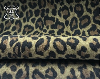 Gray Leopard Print Leather Hides // the Size of A Hide 5 6 - Etsy