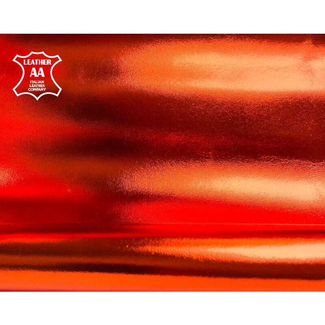 Shiny Metallic Red Leather Hides // the Size of A Hide 7 - 9 Sqft ...
