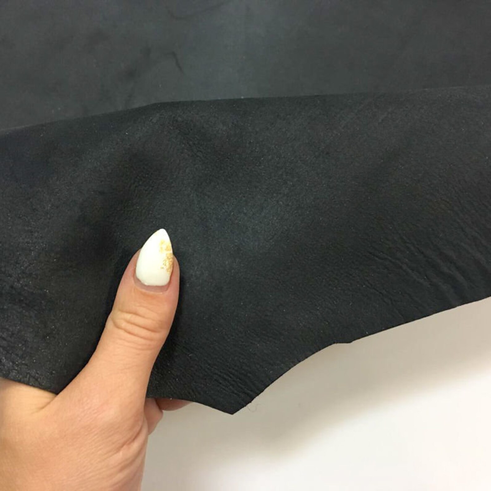 Silver leather fabric shiny metallic skin real leather DARK | Etsy