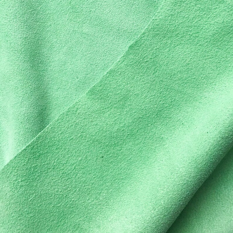 Bright Green Suede Leather Material // Genuine Lambskin Fabric | Etsy