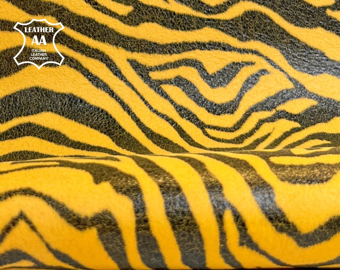 Soft Yellow ZEBRA Print Leather 3 4 Sqft // 0.28 0.4m2 Soft Thick ...