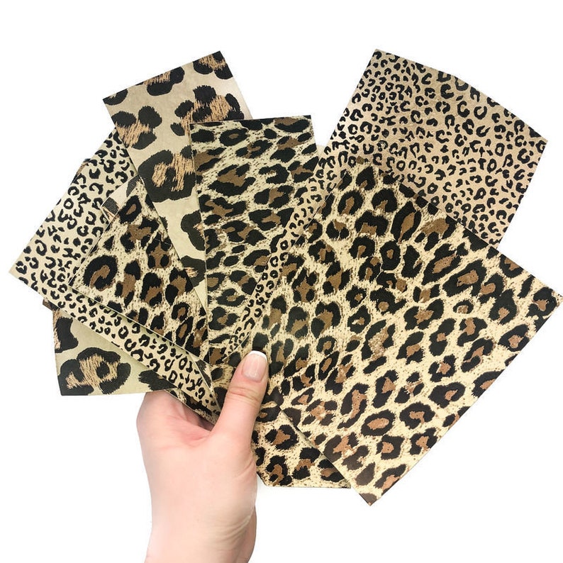 MIX LEOPARD Print Real Leather Scrap Pack Pre-cut DIY Genuine - Etsy