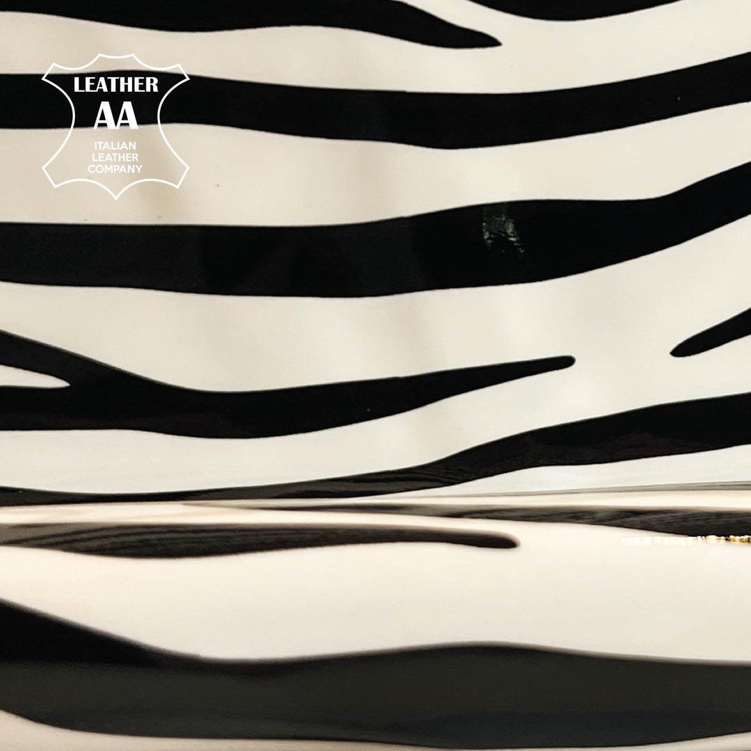 Black & White Zebra Print Patent Leather// 4-5 Sqft // Real Lambskin ...