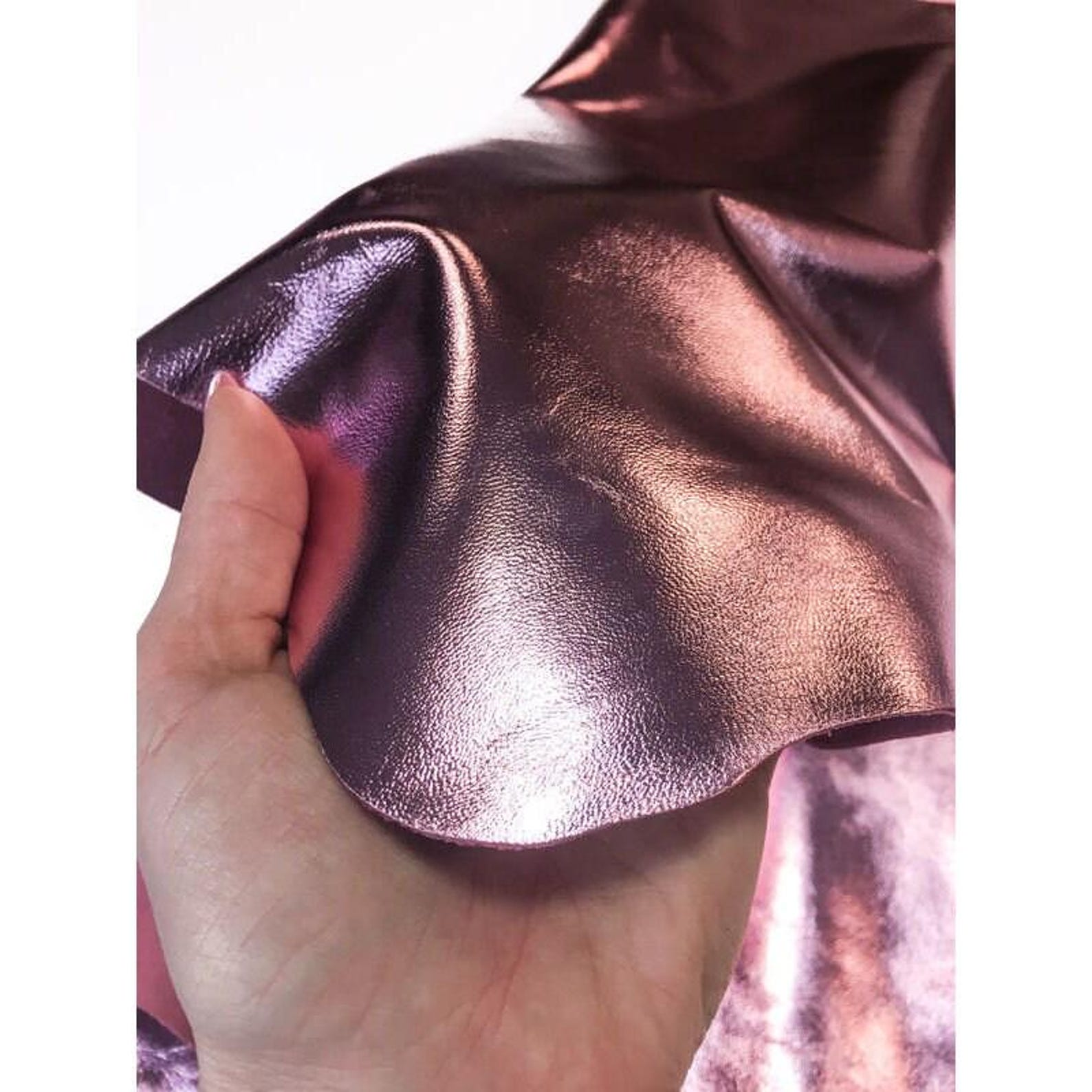 PINK Metallic Leather Sheets Genuine Sheep Skin Pink Metal Hides for ...