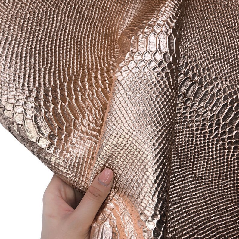 Rose Gold Snake// Genuine Leather Hide Print //real Metallic - Etsy