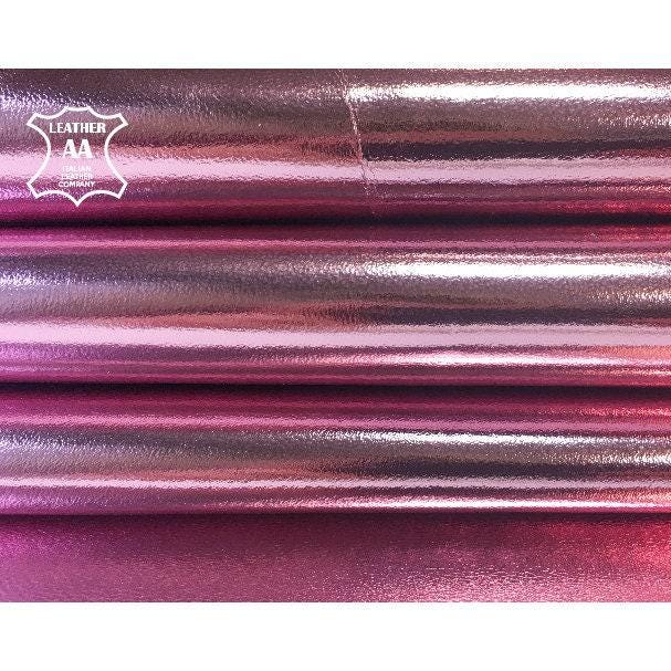 PINK Metallic Leather Sheets Genuine Sheep Skin Pink Metal Hides for ...