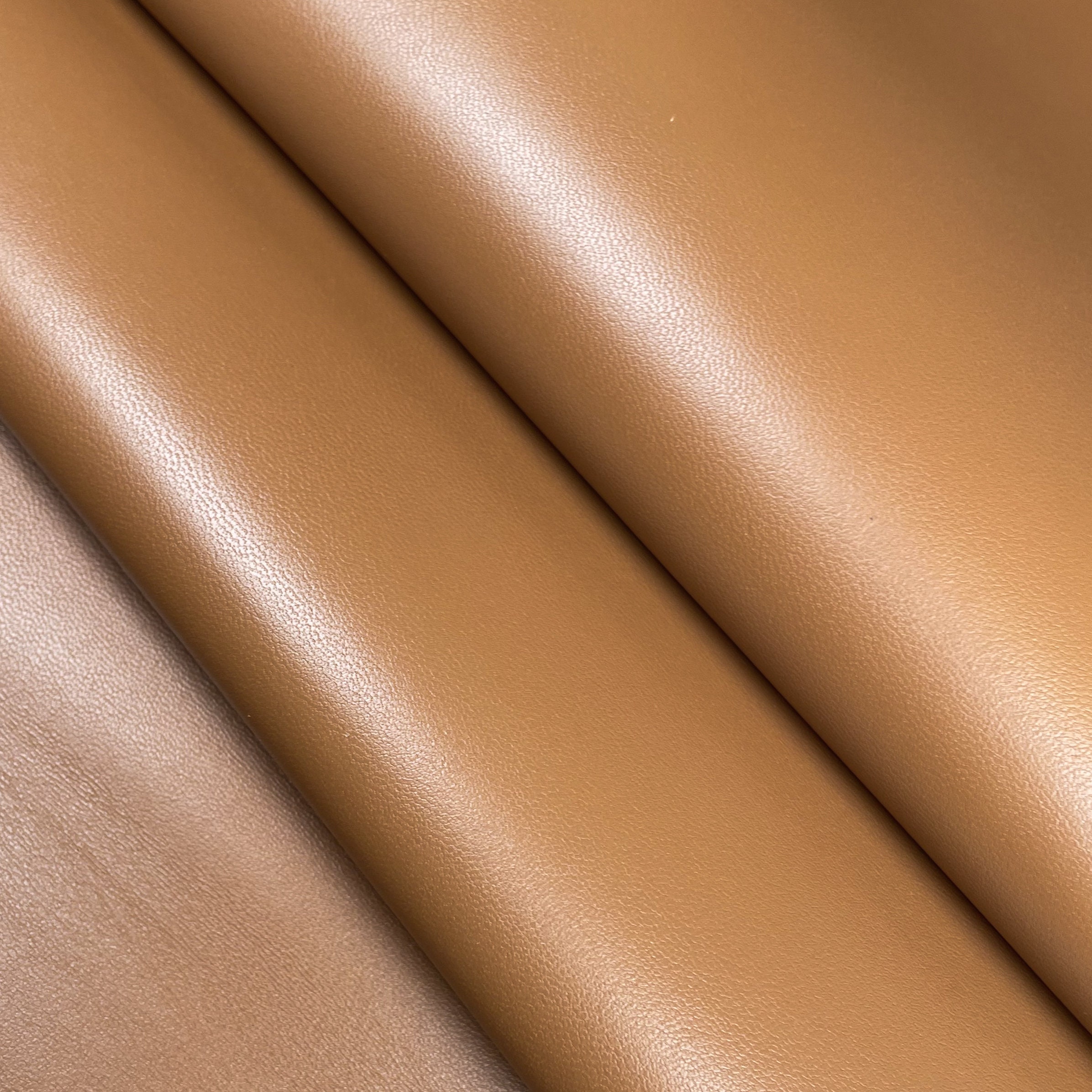 Creamy rusty BROWN leather material Genuine sheep skin | Etsy