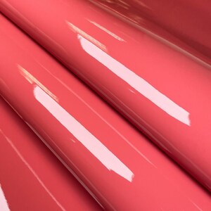 Rose Red Color Patent Leather Hides // Genuine Animal Lacquer Leather ...