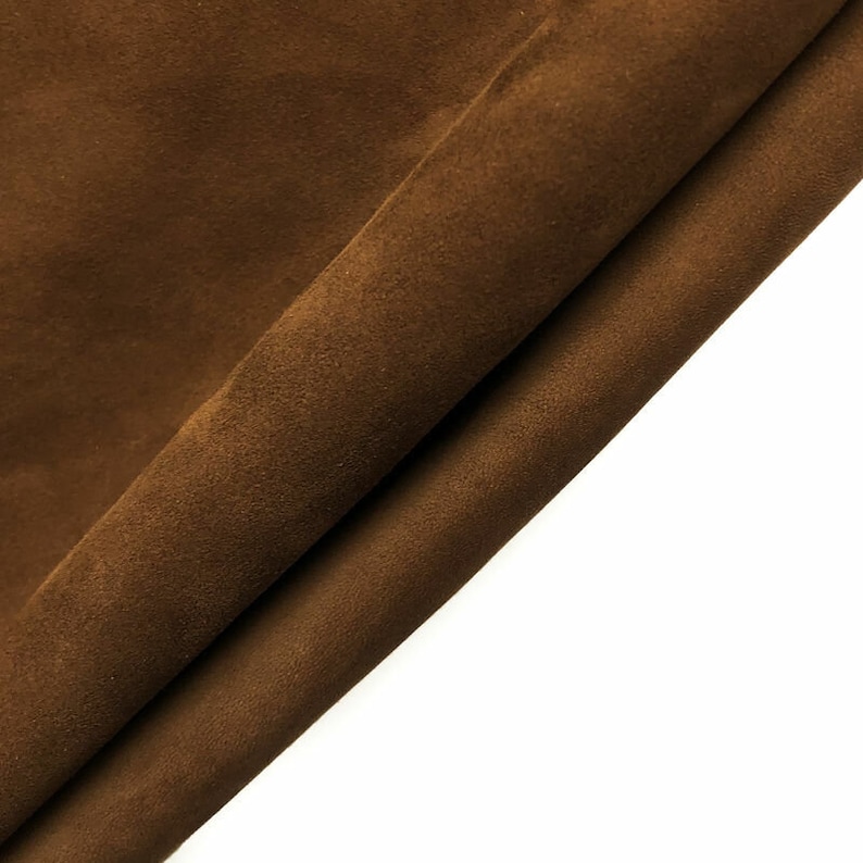 Dark Brown Suede Material // Soft Velour Fabric // Genuine | Etsy