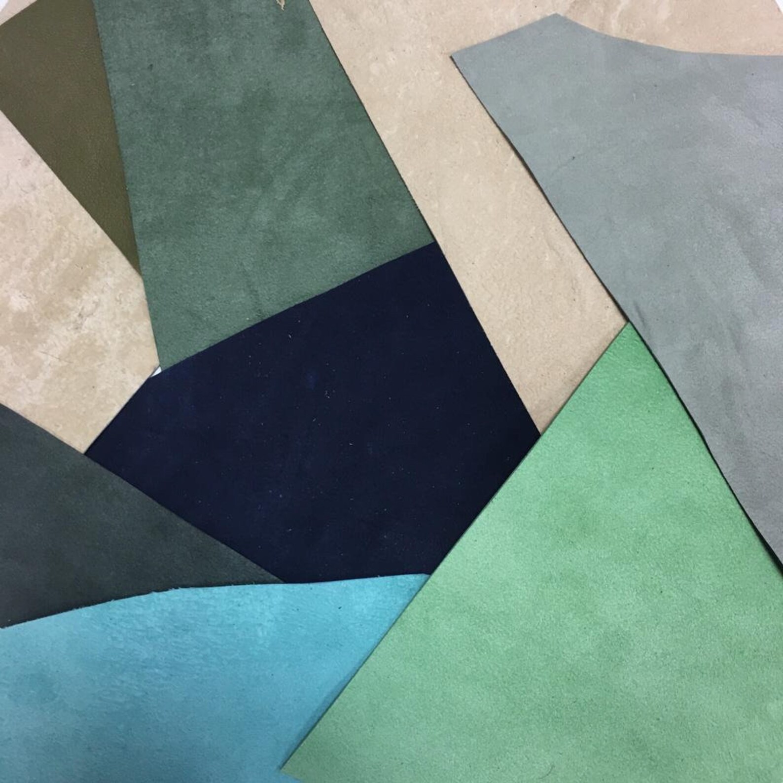 GREEN Leather Scraps MIX Leather Remnants in Green Real | Etsy