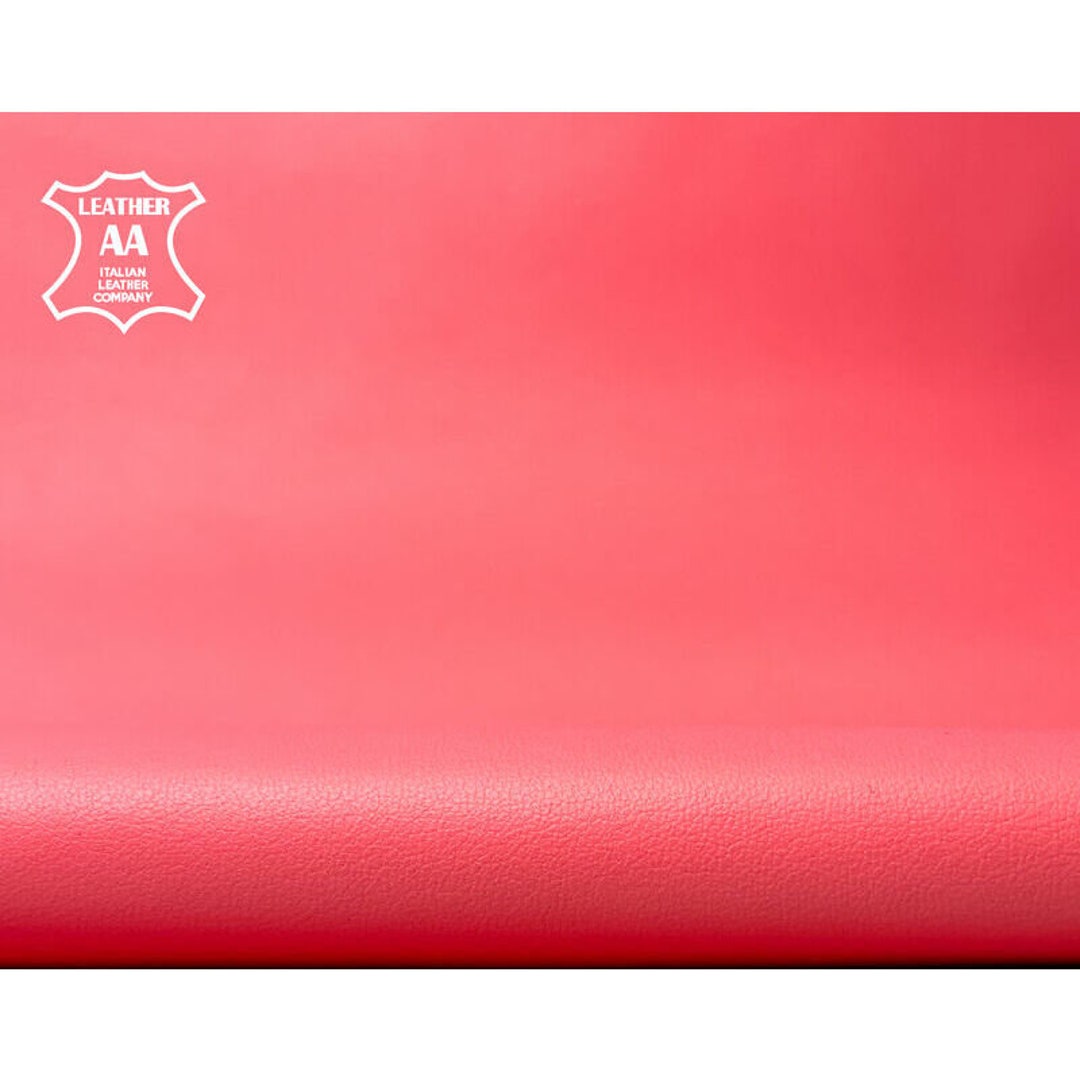 Bright Pink Leather Hides // Beautiful Coral Pink Leather for - Etsy