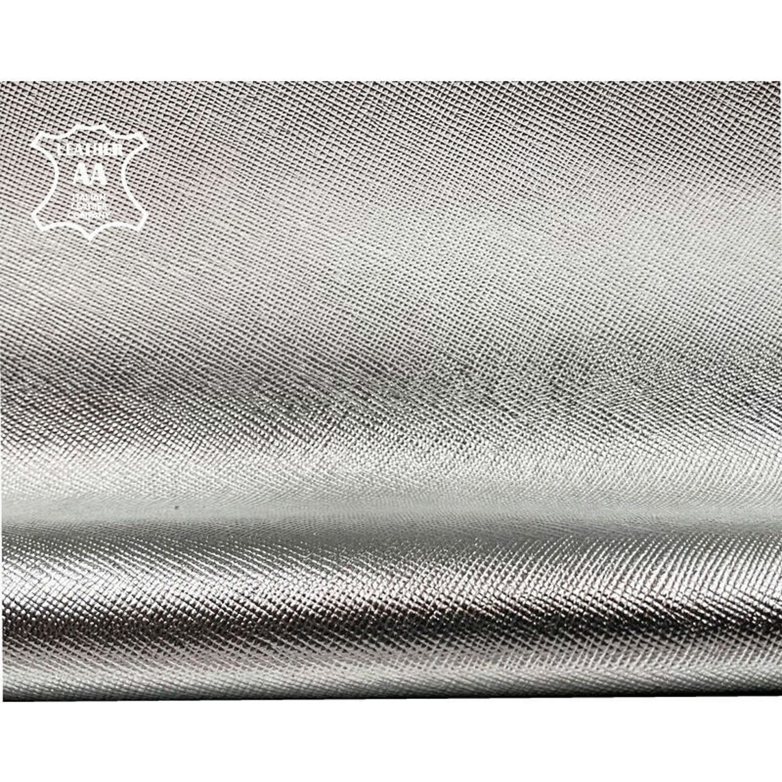 Silver Leather Fabric // Metallic // Real Animal Leather // - Etsy