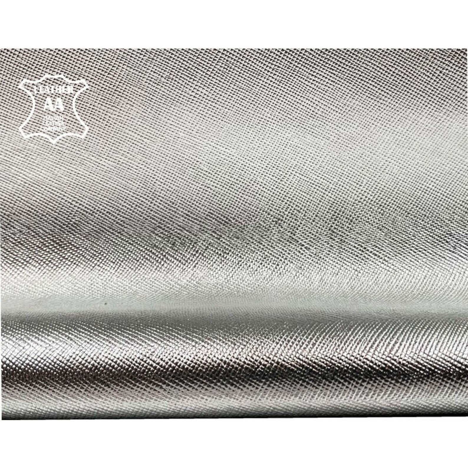 Silver Leather Fabric // Metallic // Real Animal Leather // - Etsy