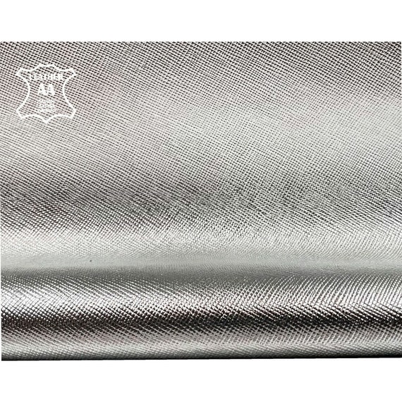 Silver Leather Fabric // Metallic // Real Animal Leather // - Etsy
