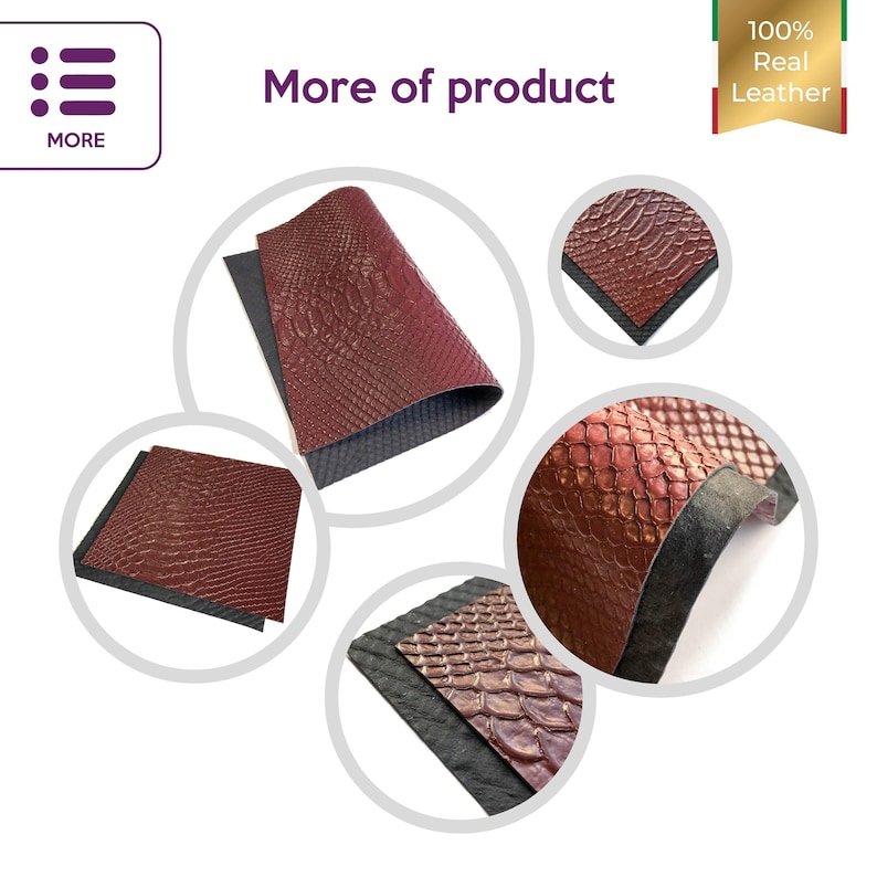 RED Snake Skin Leather Sheet 6x6 / 8x10 / 12x12 / 12x18 / 18x24 Dark ...