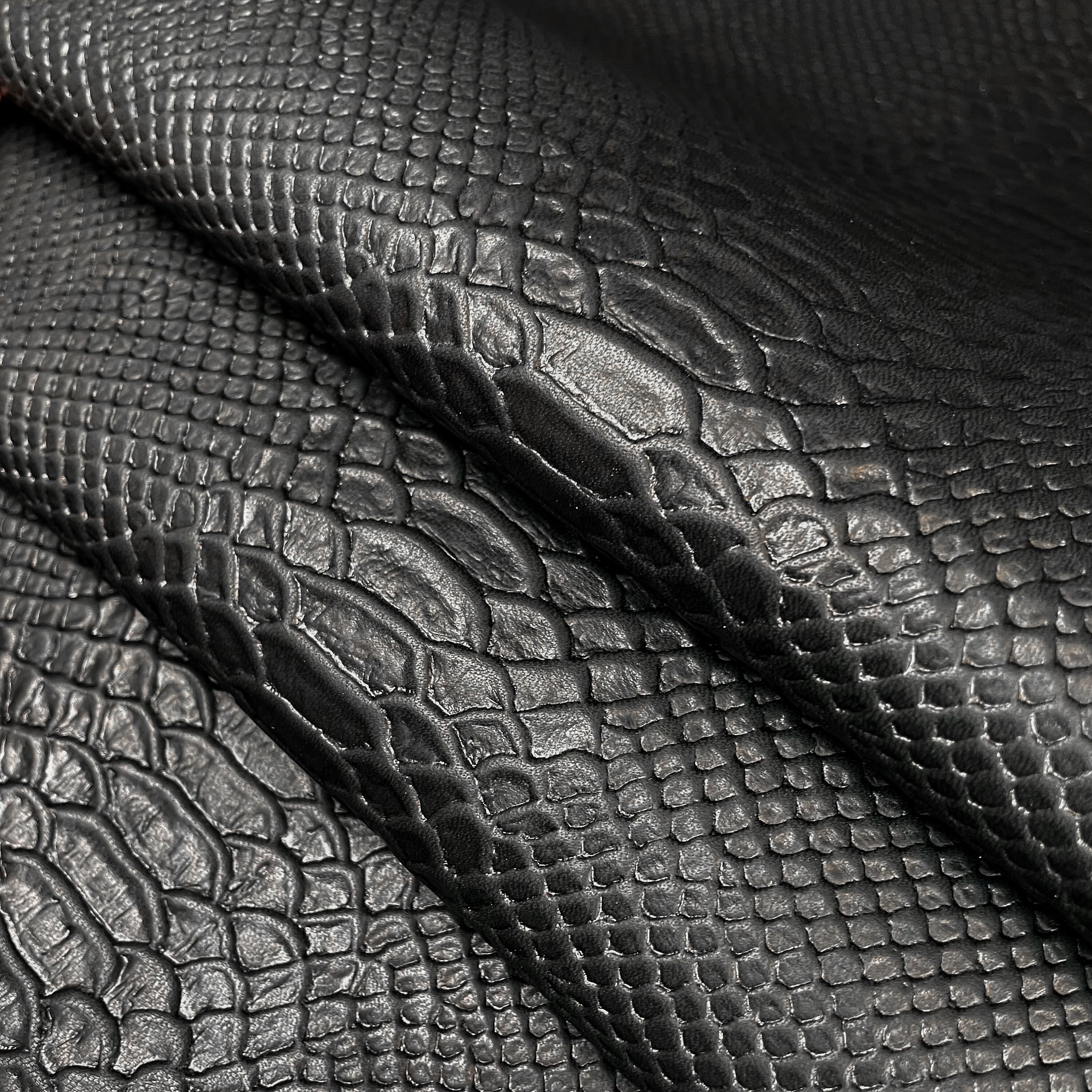 BLACK Snake Leather Genuine Leather Print Sheep Sheets BLACK | Etsy