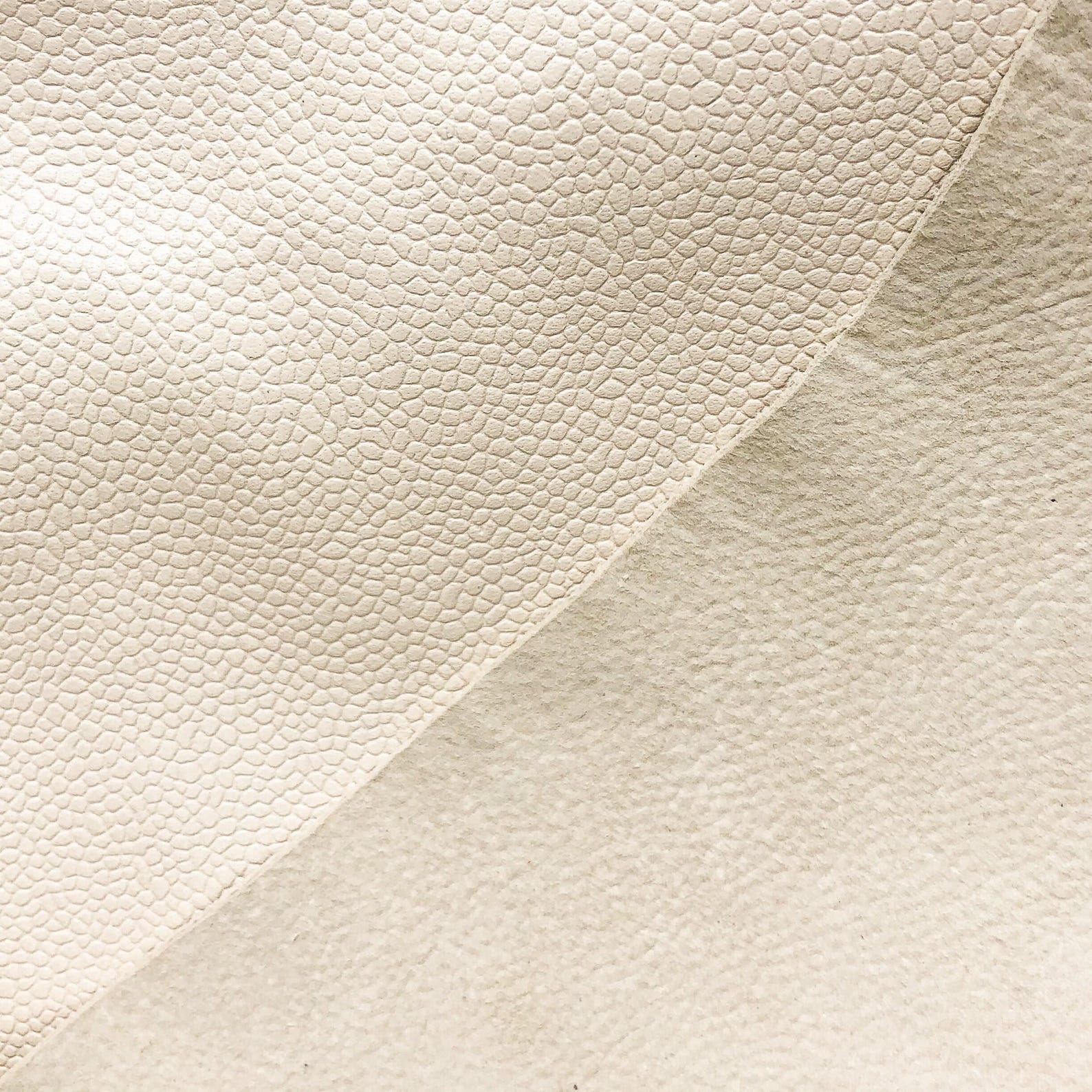 Milk White Genuine Leather Hides // Pebbled Leather Material // Cream ...