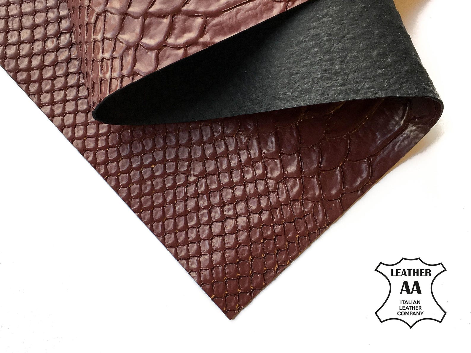 RED Snake Skin Leather Sheet 6x6 / 8x10 / 12x12 / 12x18 / 18x24 Dark ...