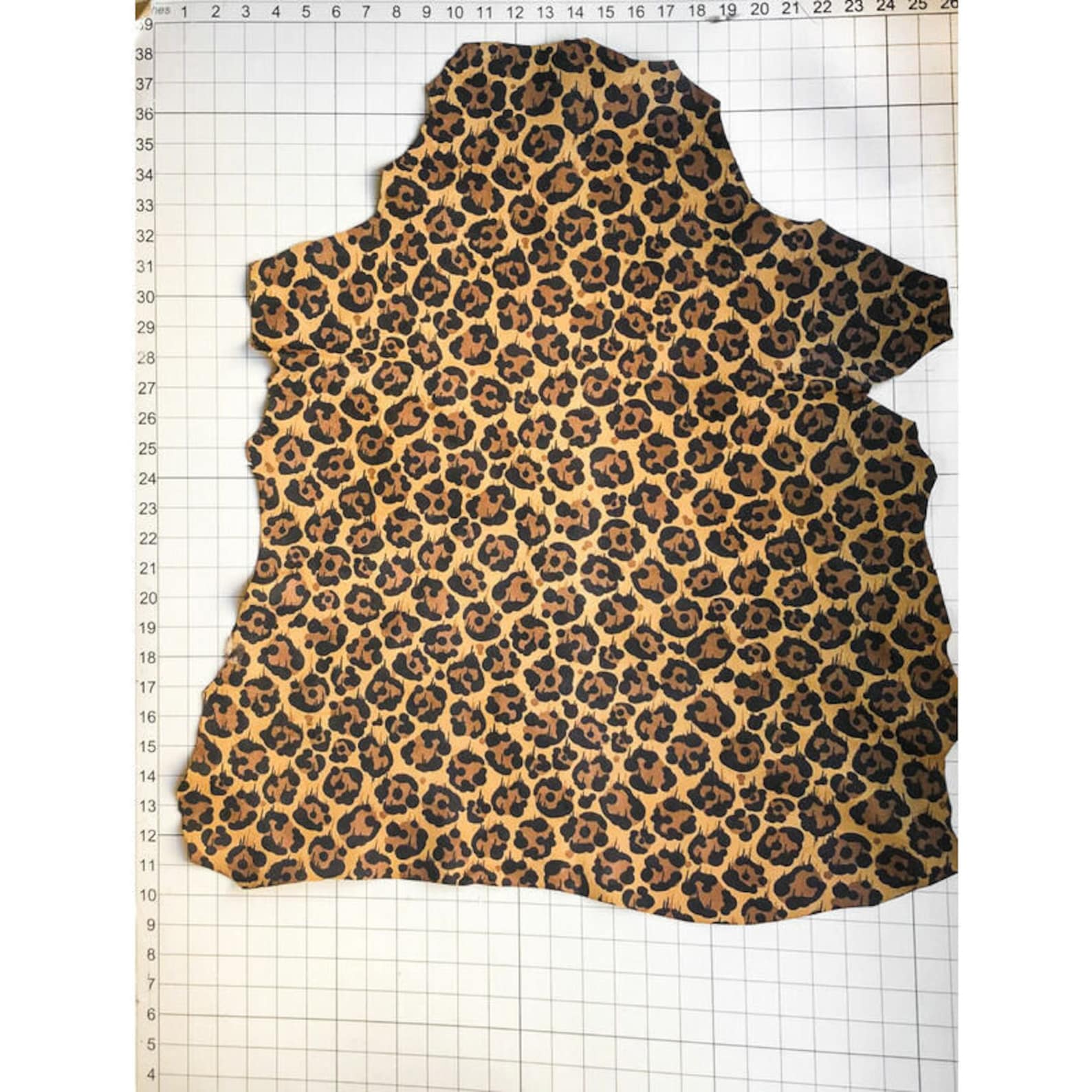 Yellow Leopard Print Leather Hides // the Size of A Hide 4 5 - Etsy