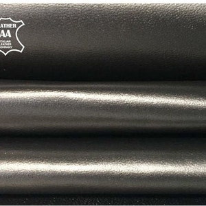 Silver Leather Fabric Shiny Metallic Skin Real Leather Genuine Leather ...