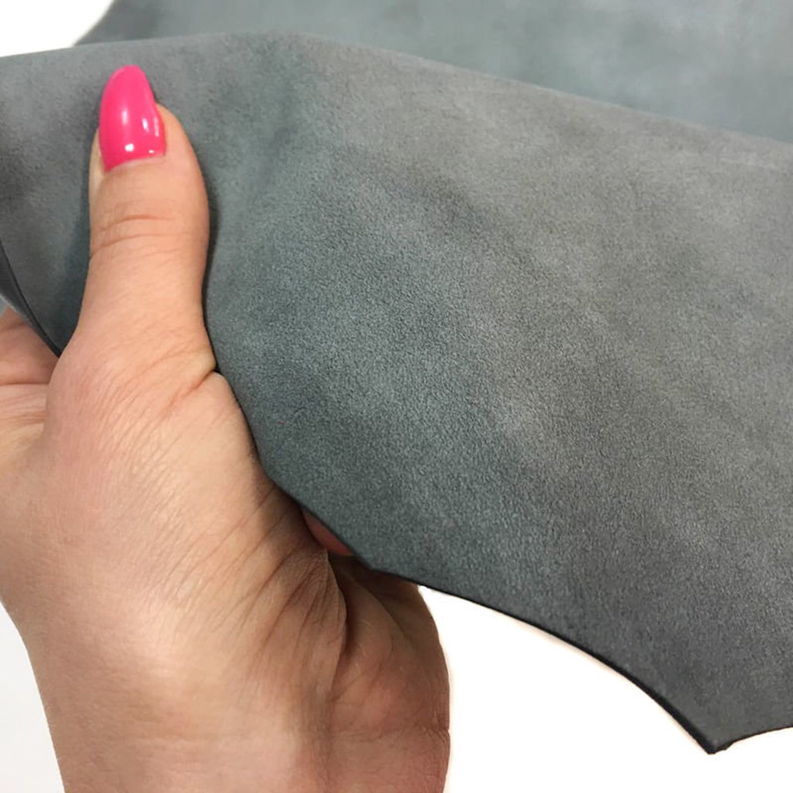 GRAY leather fabric Lambskin leather Genuine sheep sheets DARK | Etsy